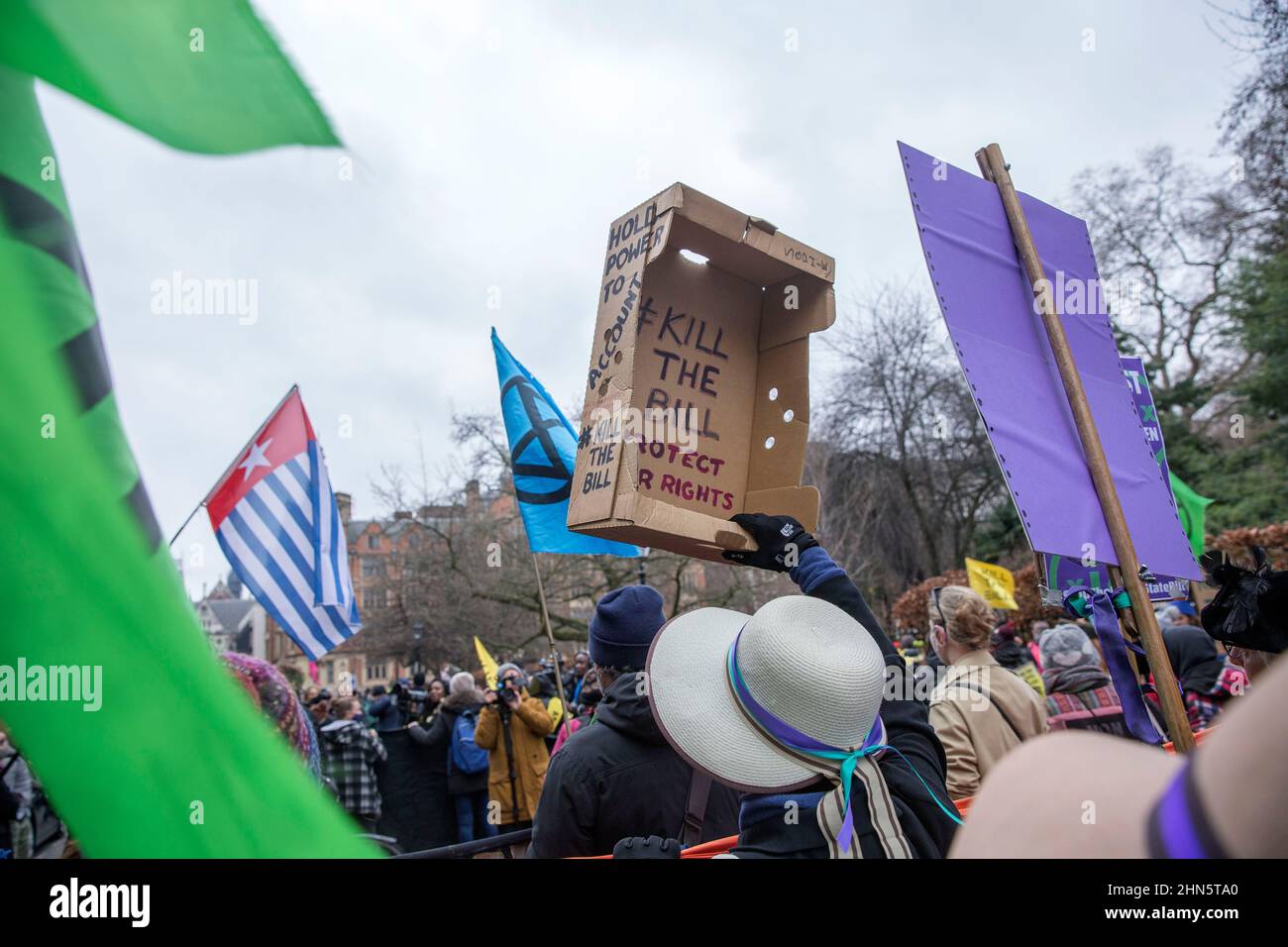 Participants march during a Kill The Bill rally against the Police ...