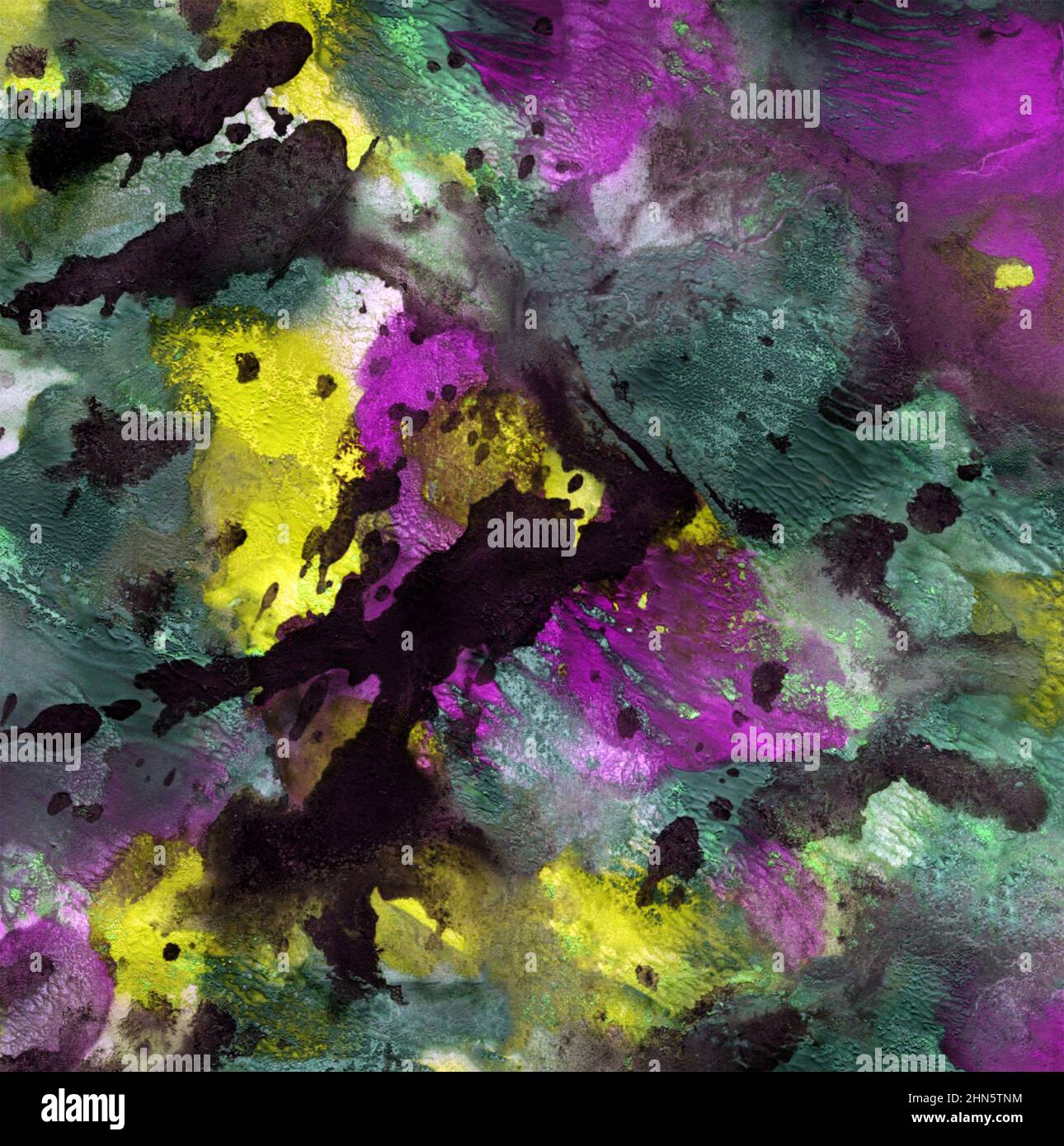 Abstract colorful art background. Acrylic painting on canvas with color ...