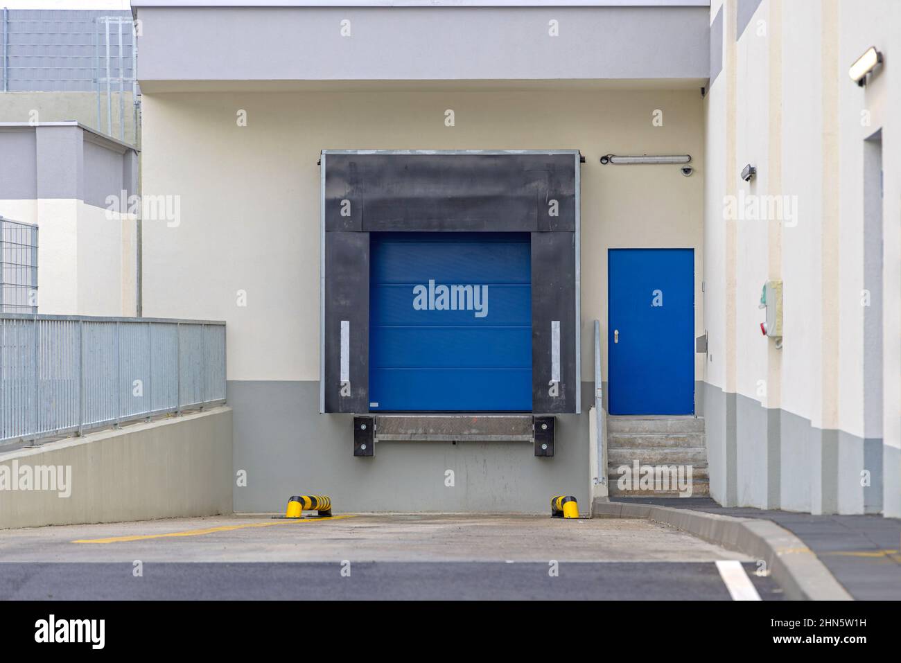 One Cargo Loading Ramp Dock Storage Door Stock Photo - Alamy