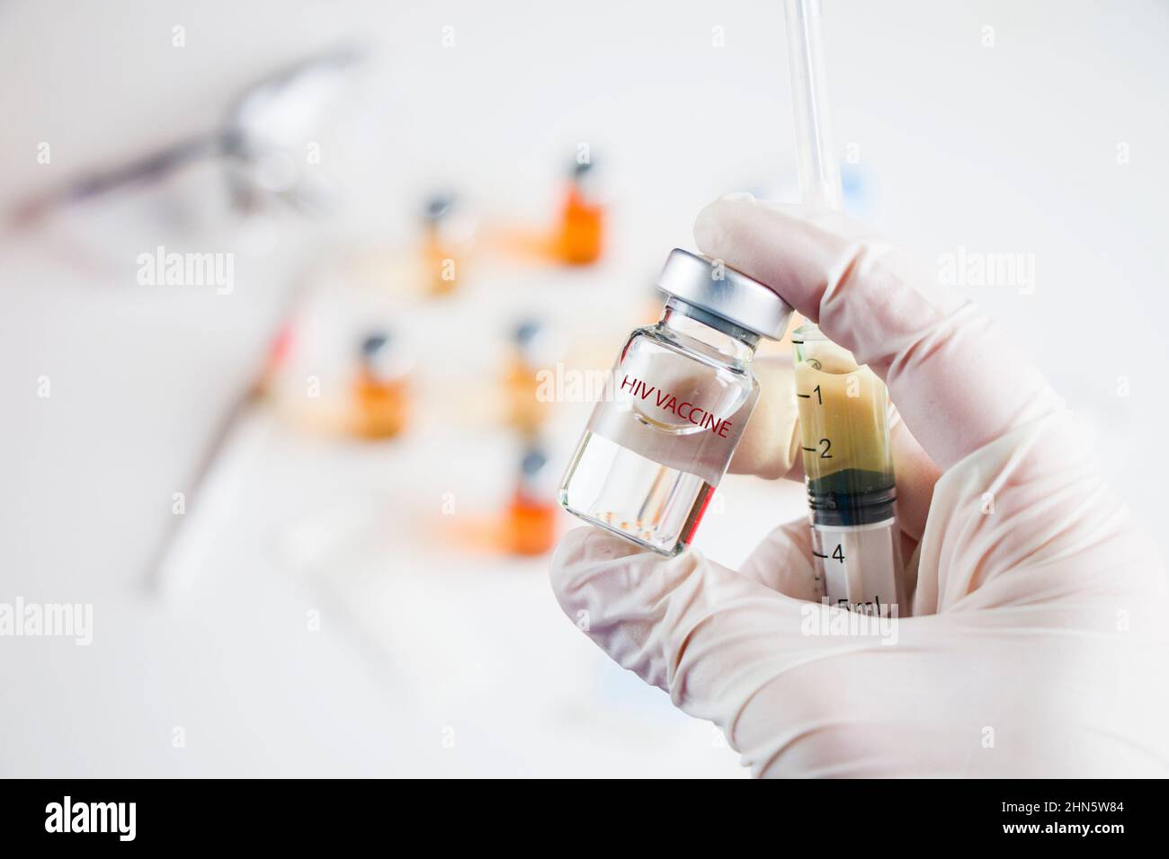 Hiv vaccine, needle injection, ampule and drugs, Aids vaccine Stock ...