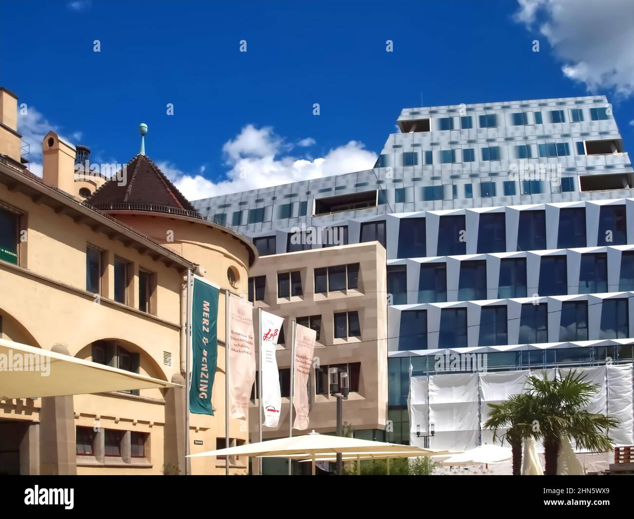 Building of the market hall in the city center of Stuttgart in Germany ...