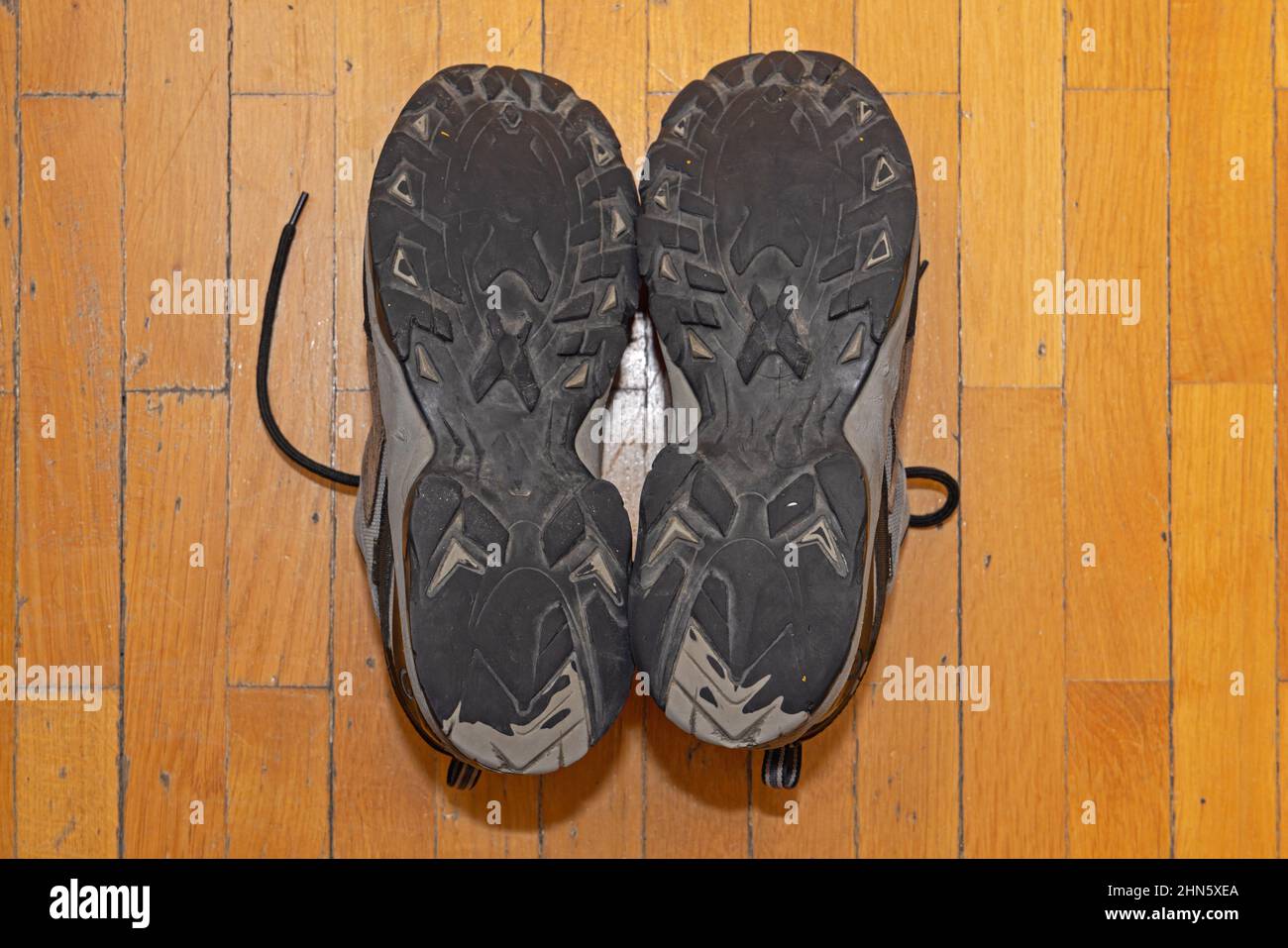 Worn Soles at Sneakers After Long Trail Walking Stock Photo - Alamy
