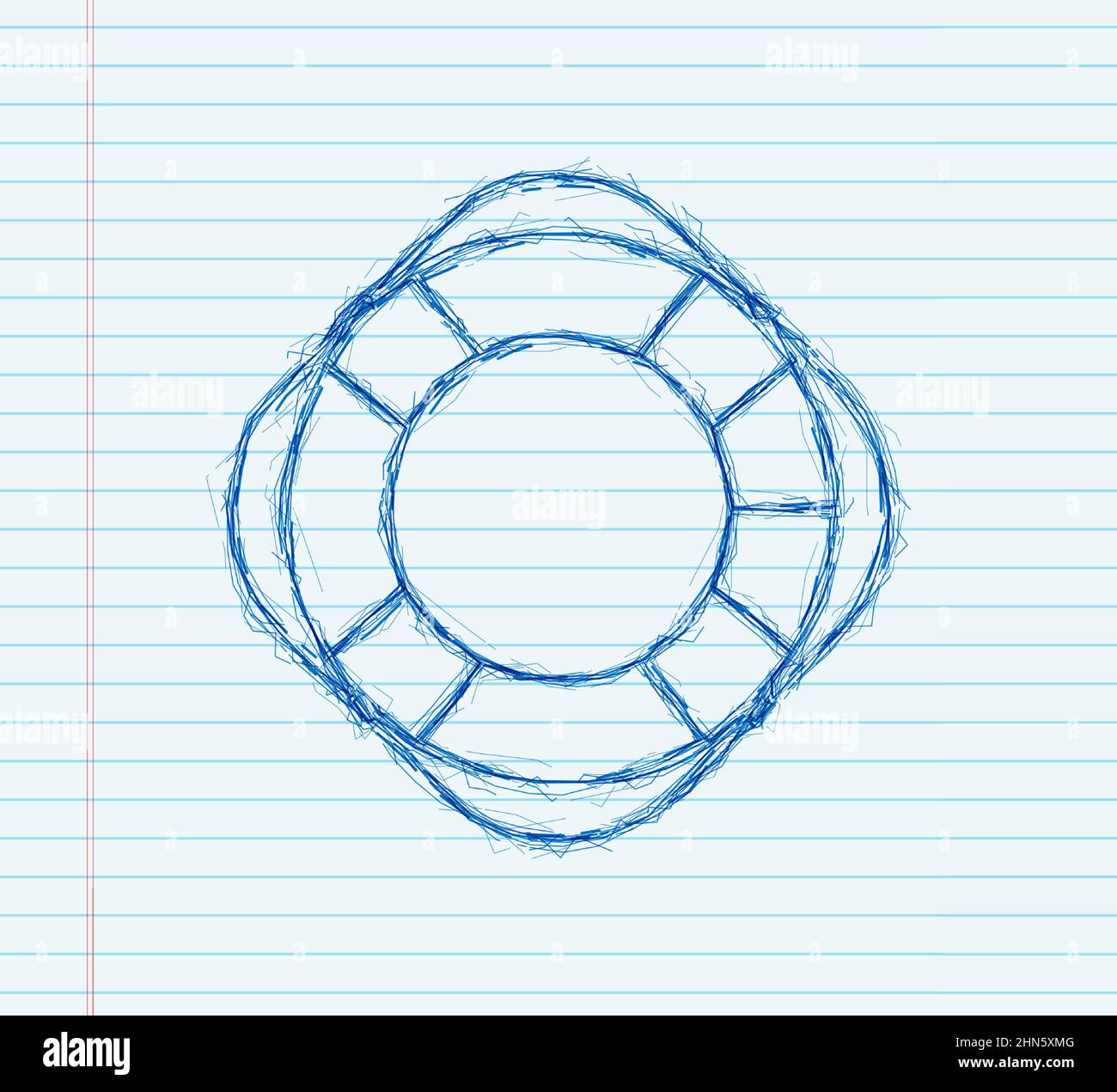 Lifebuoy icon, equipment of rescuers to save drowning people. sketch ...