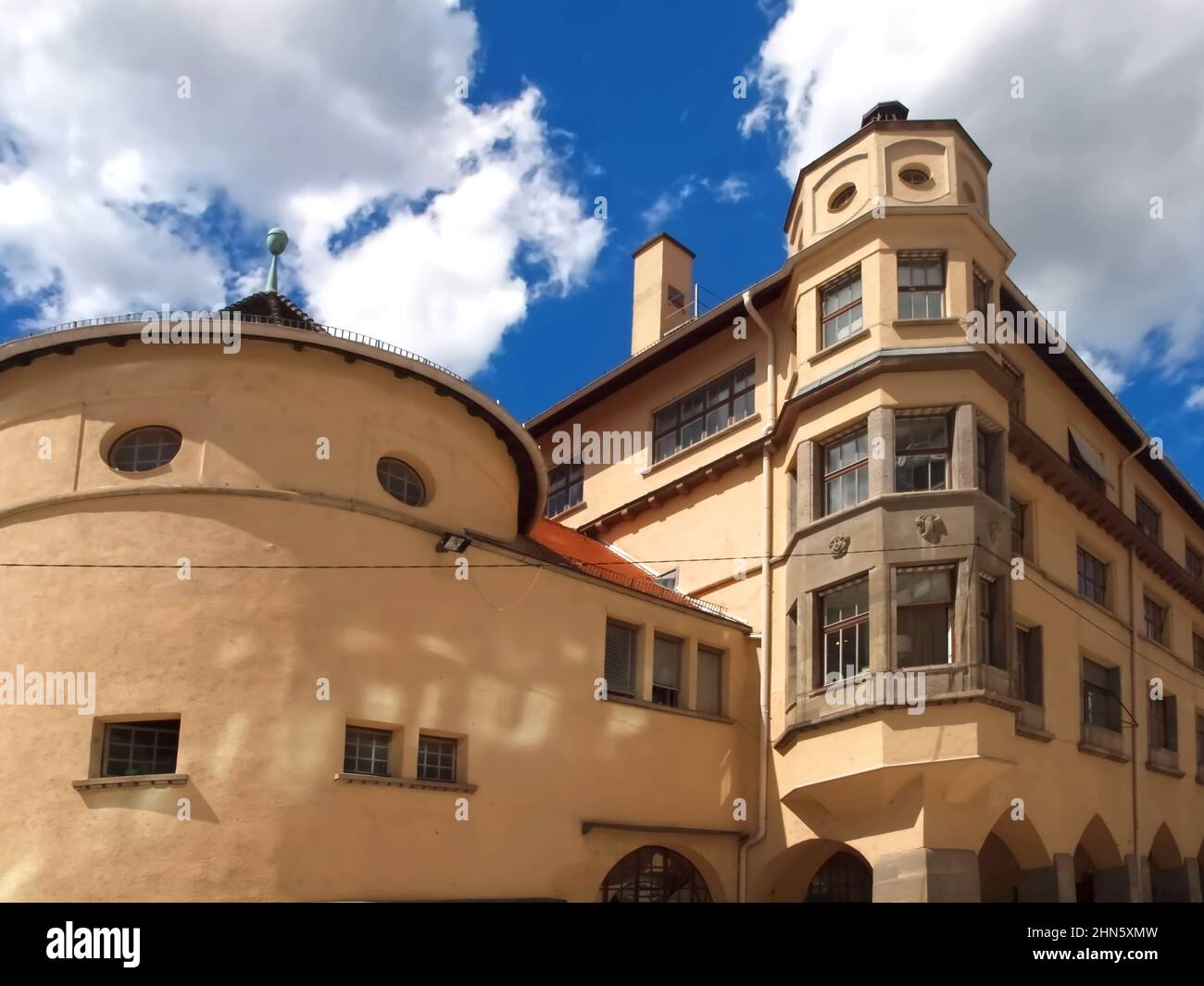 Building of the market hall in the city center of Stuttgart in Germany ...