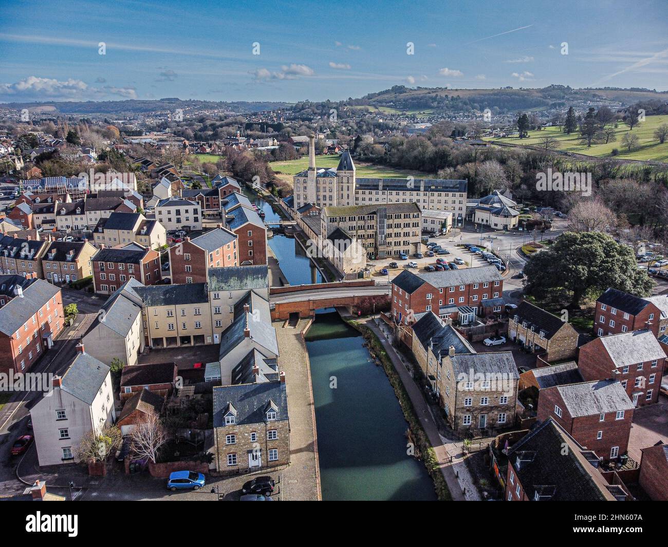 Aerial view over Ebley Wharf, Stroud, England Stock Photo - Alamy