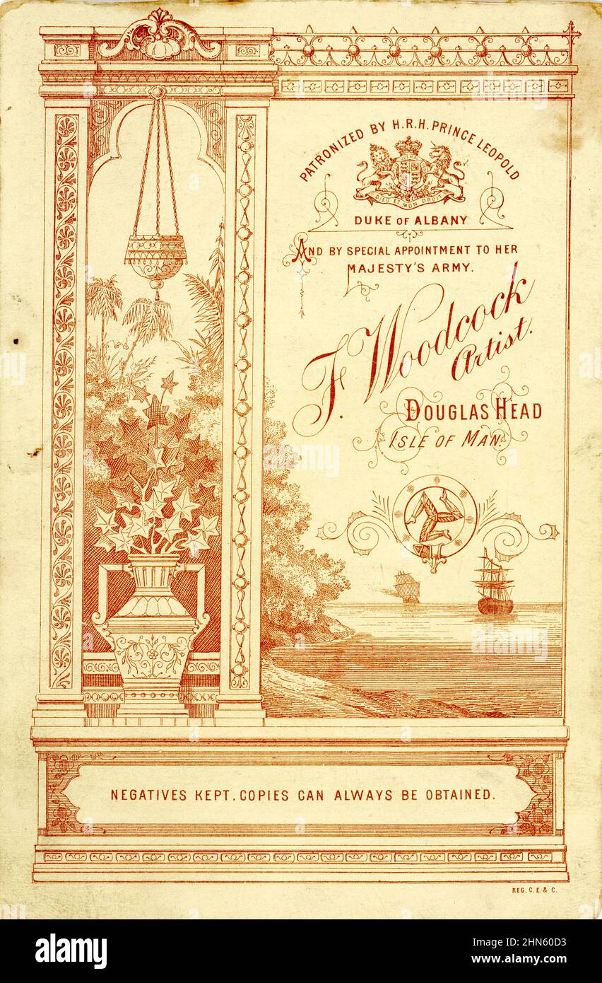 Reverse back backs victorian cabinet card cards hi-res stock ...