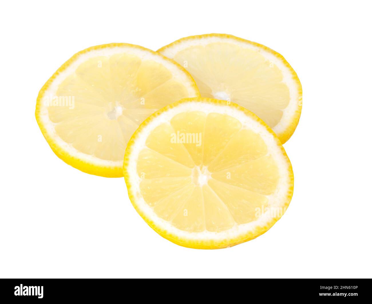 Yellow citrus lemon slice fruit isolated on the white Stock Photo - Alamy