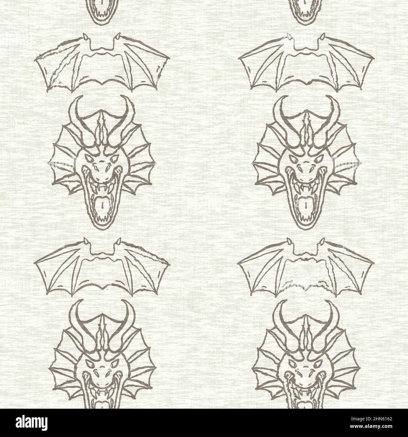 Dragon linen effect texture pattern. Seamless woven mythical reptile ...