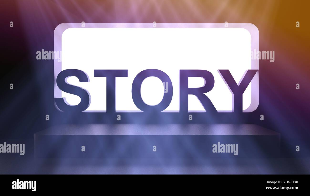 blank screen with word story. 3d rendering Stock Photo - Alamy