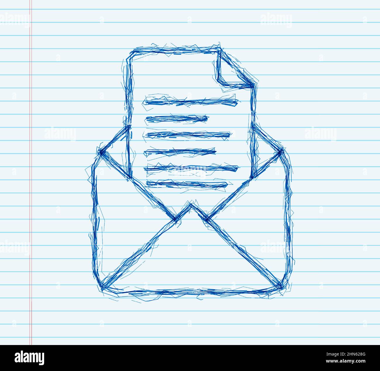 Email icon. Message reminder concept. Mail sketch icon. Vector stock ...
