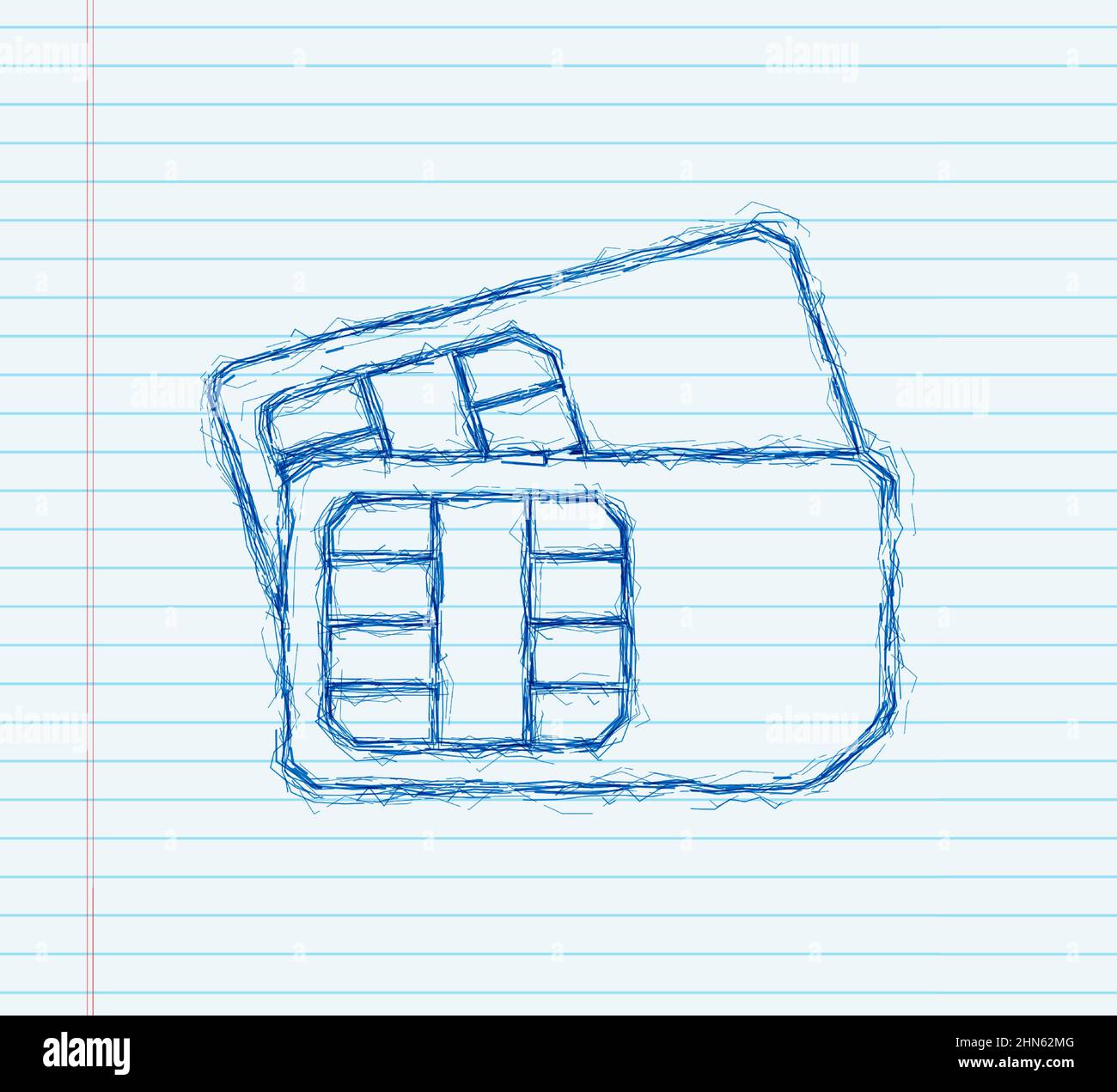 Vector Mobile Cellular Phone Sim Card. sketch icon. Vector illustration ...