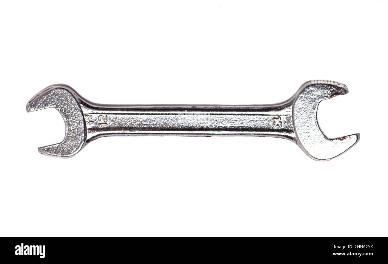 Wrench metal spanner isolated on white background Stock Photo - Alamy