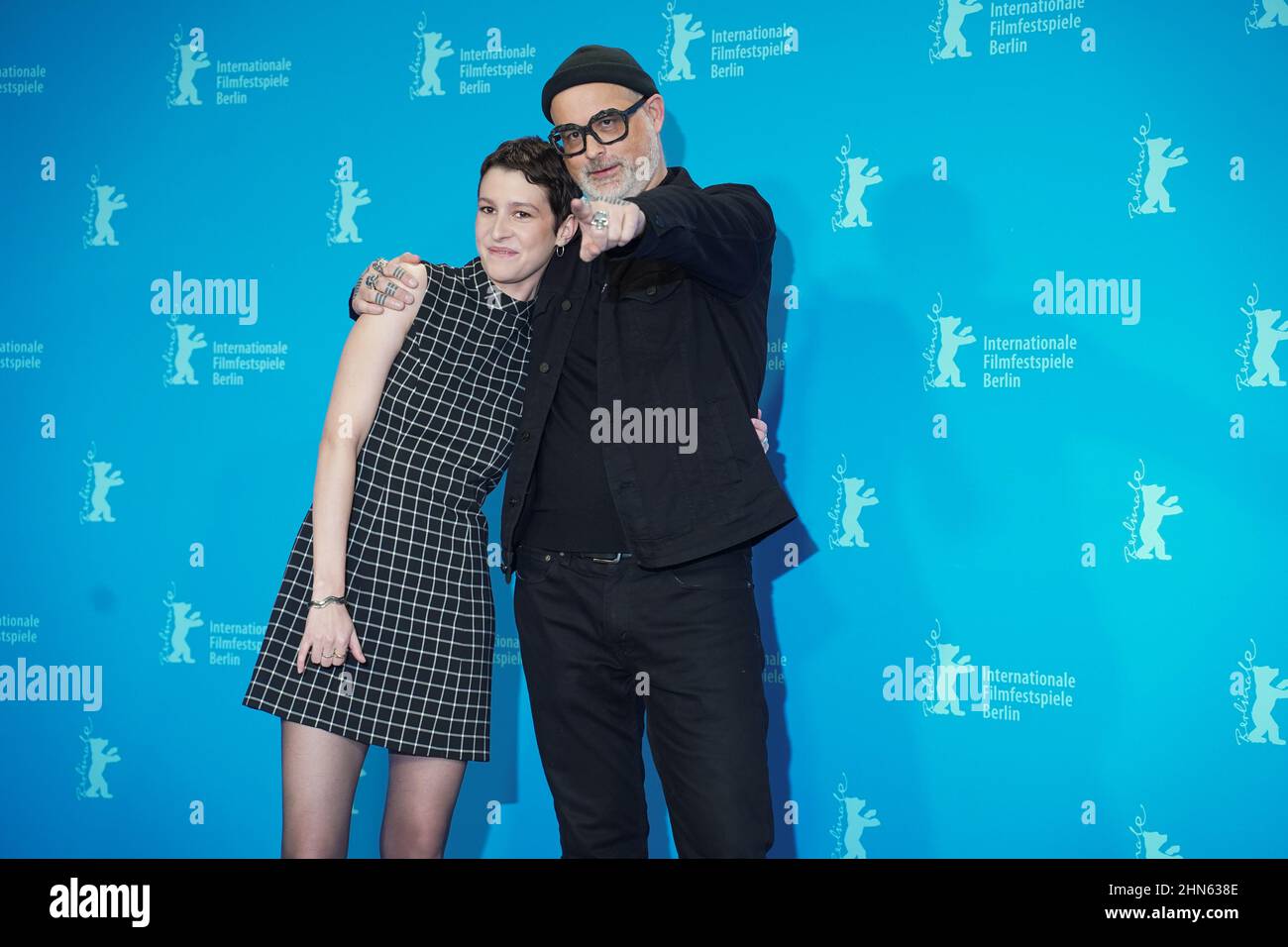 Berlin, Germany. 14th Feb, 2022. Actress Aude Mathieu and director ...