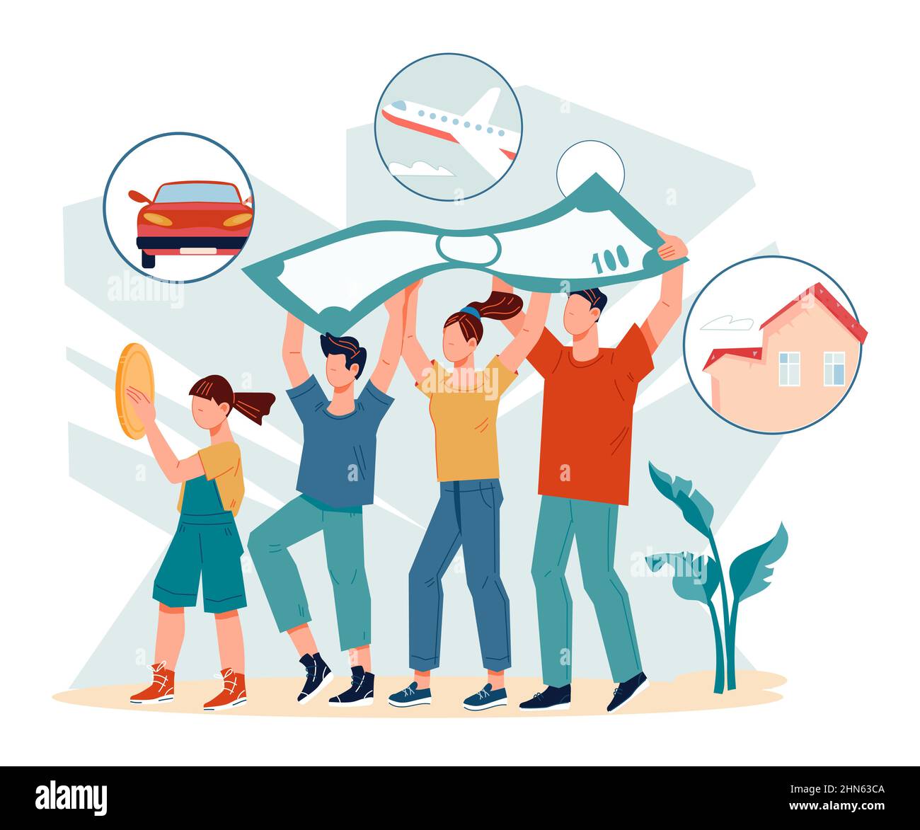 Family savings and budget, money economy concept with parents and ...