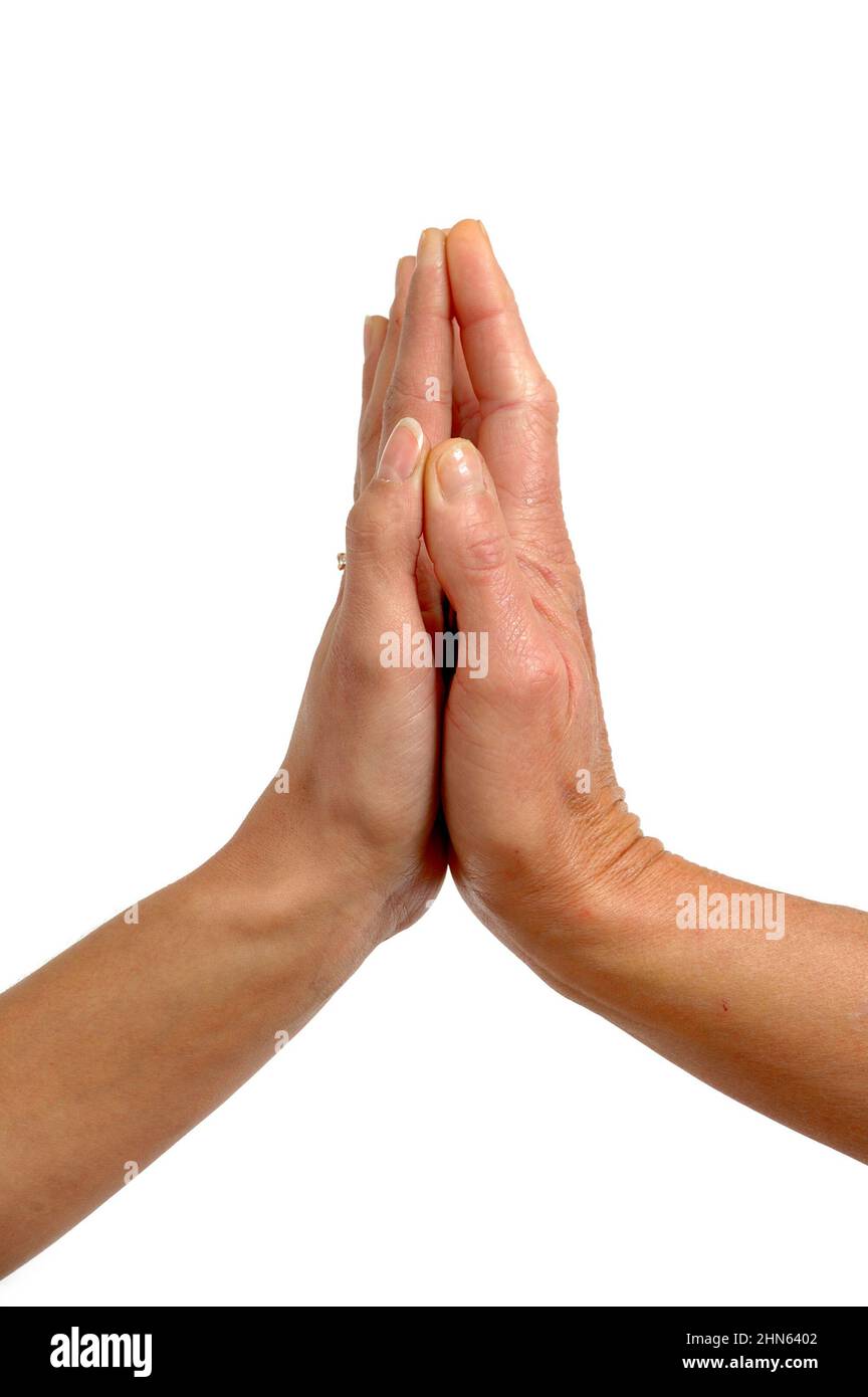 Hands of two generations Stock Photo - Alamy