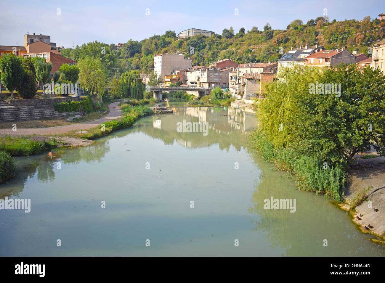 Lobregat River as it passes through Gironella Barcelona Spain Stock ...