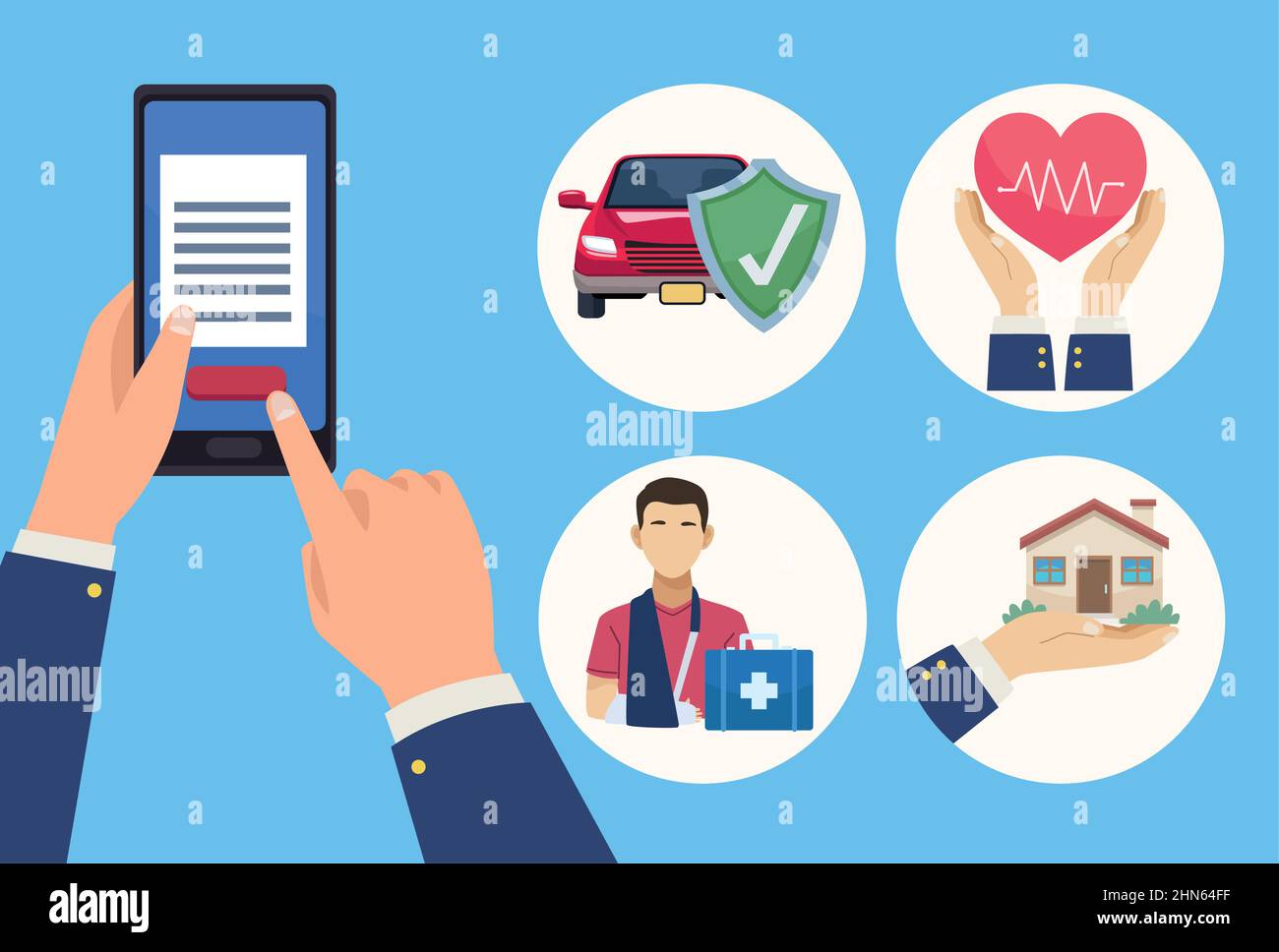 five insuranse service icons Stock Vector Image & Art - Alamy