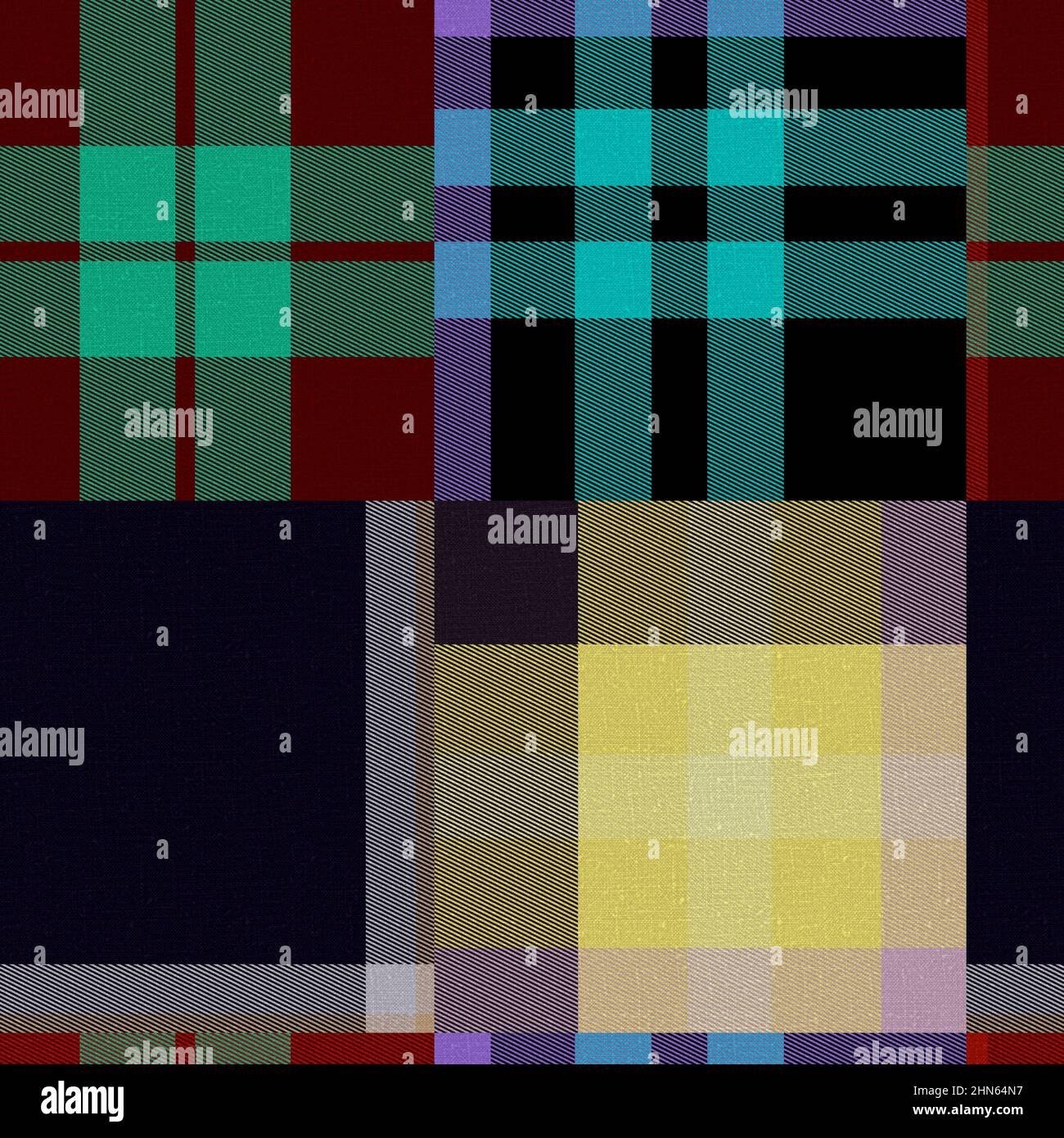 Seamless madras patchwork plaid cotton pattern. Tileable quilting ...