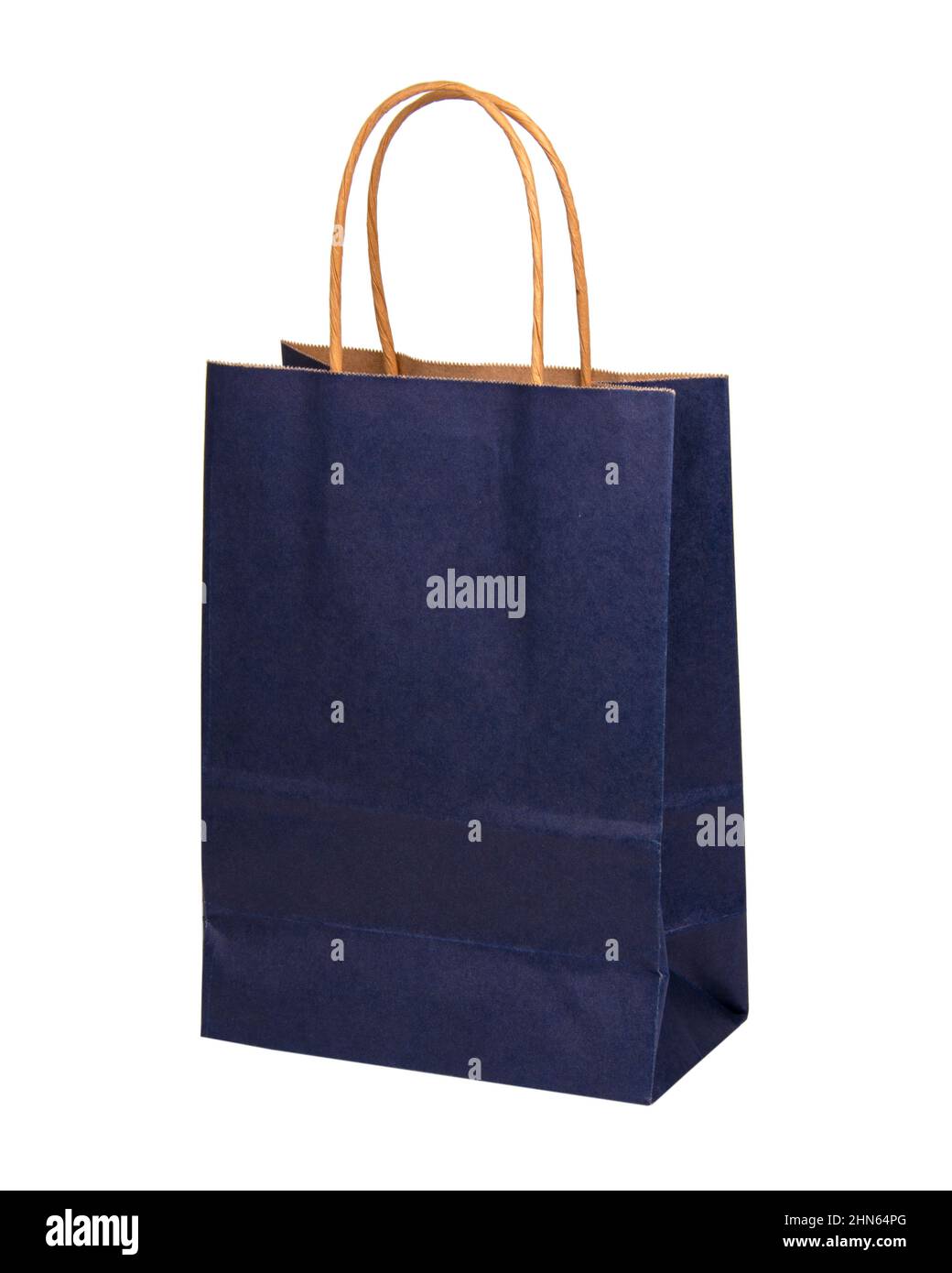 Blue paper bag ecological isolated on the white background Stock Photo ...