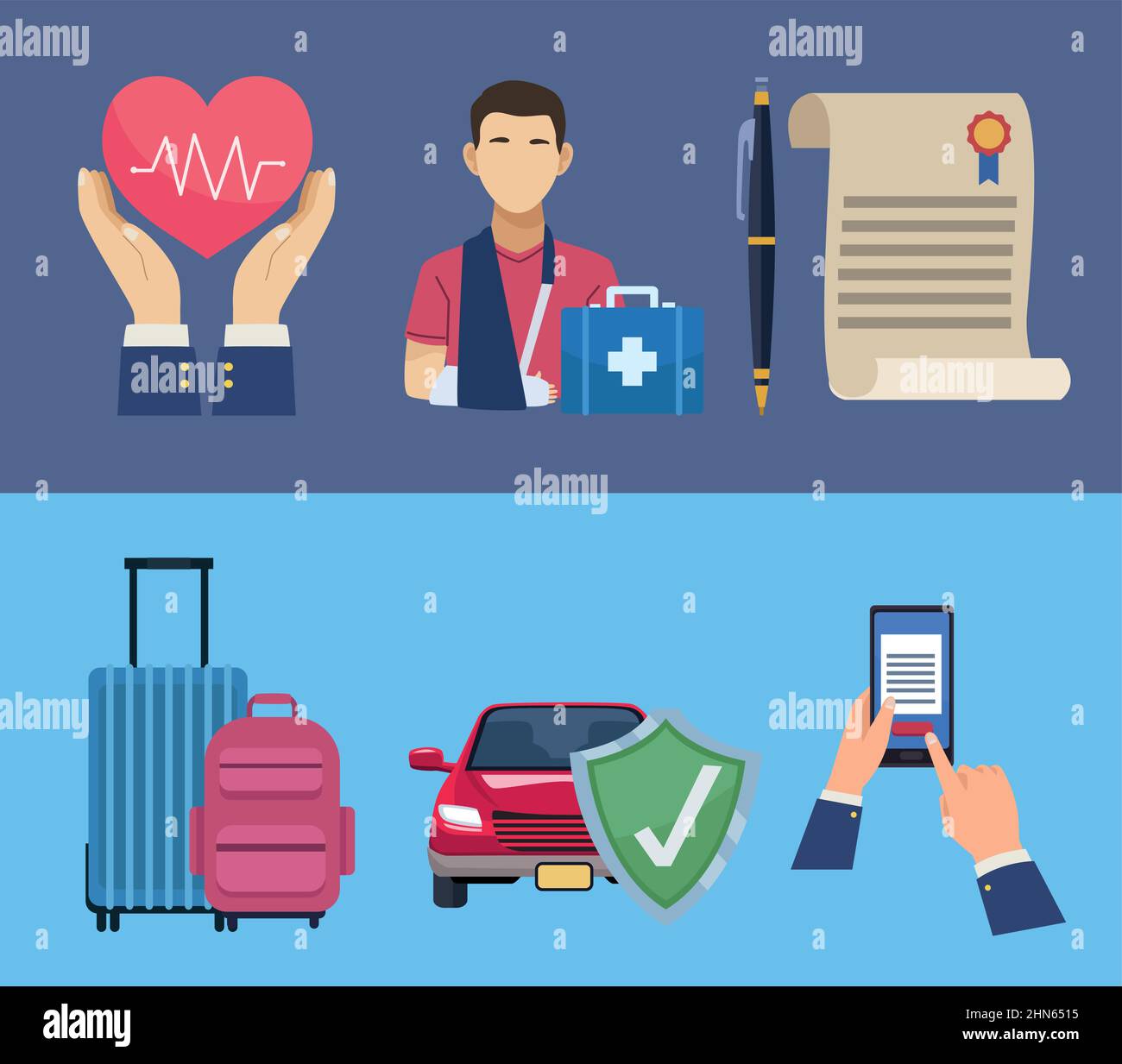 six insuranse service icons Stock Vector Image & Art - Alamy