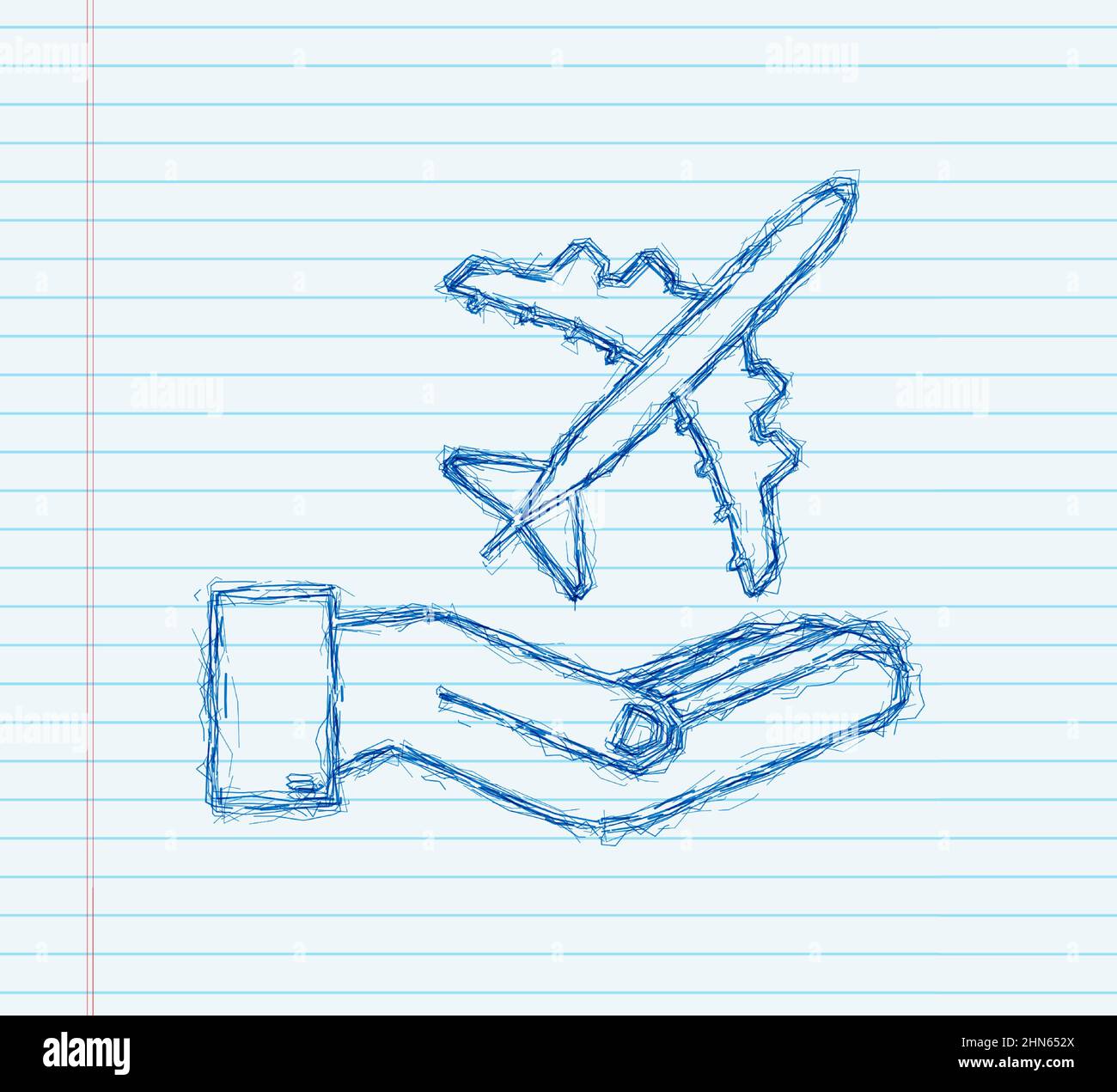 Airplane hand sketch icon, great design for any purposes. Hand drawn ...