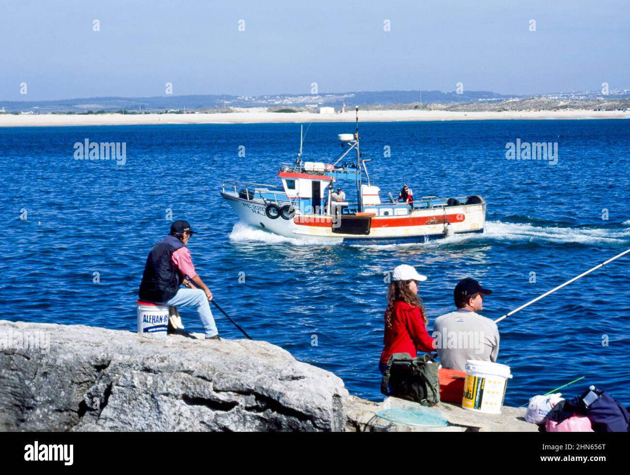Sea fishing at the town of Peniche Estremadura Portugal Stock Photo - Alamy