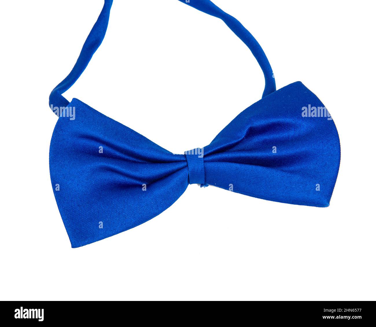 Bow tie blue elegant isolated on the white background Stock Photo - Alamy