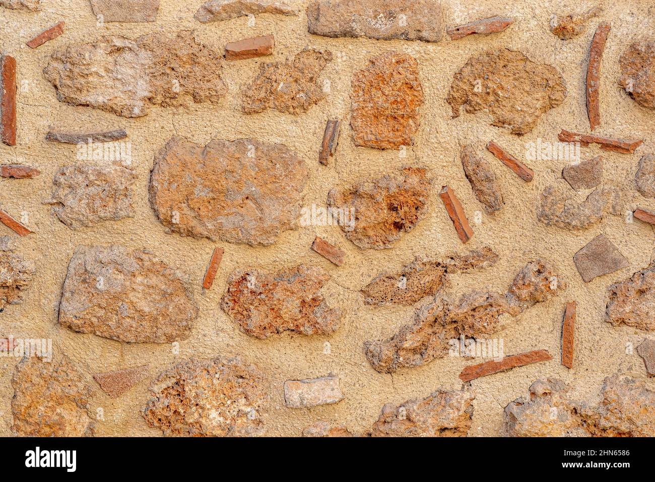 background, texture - rough masonry from wild stone and mortar Stock ...