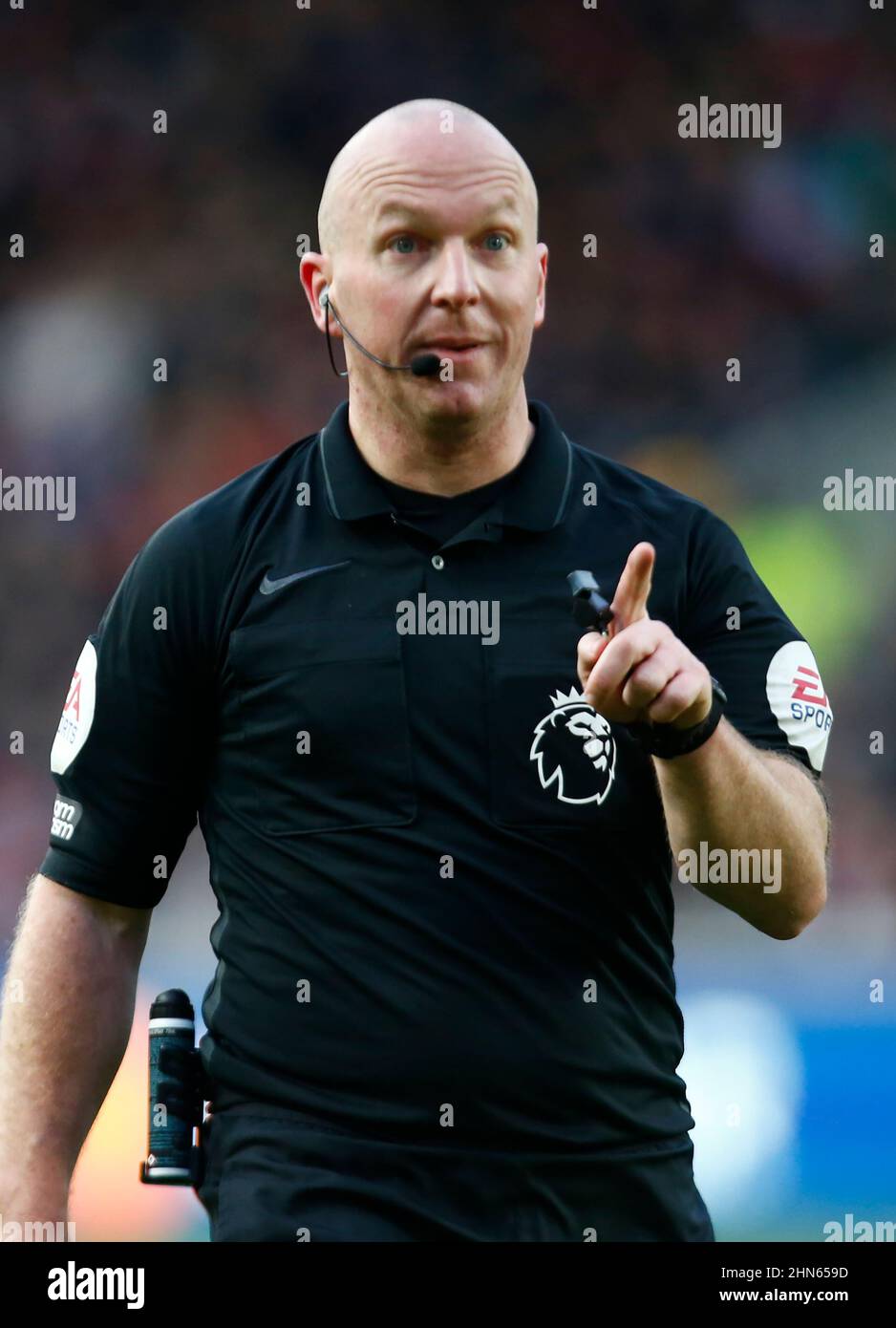 London, England - FEBRUARY 12:Referee Simon Hooper during Premier ...