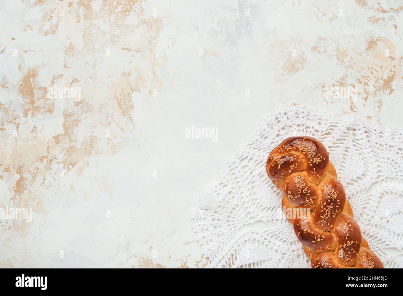 Challah bread. Sabbath kiddush ceremony composition. Freshly baked ...