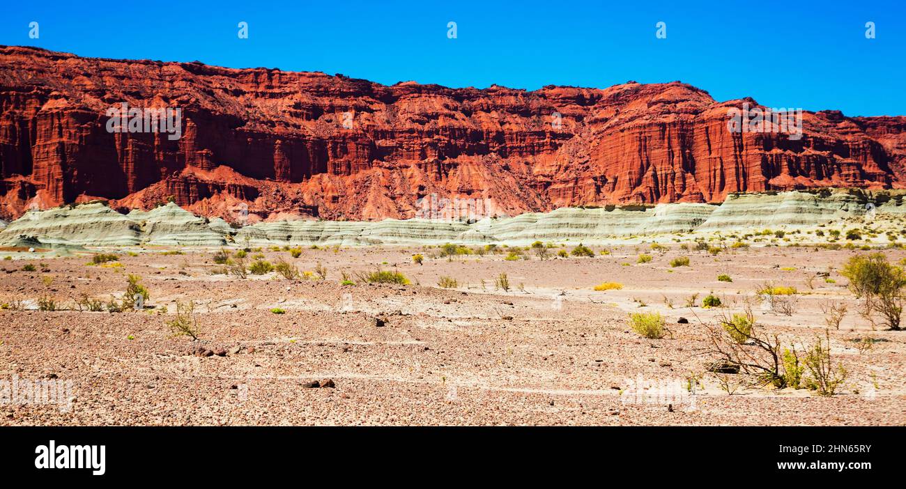 Mountains of red sandstone in Ischigualasto Park Stock Photo - Alamy