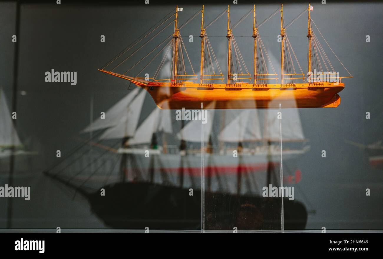 Exhibits of the World Maritime Museum in the city of Hamburg Stock ...