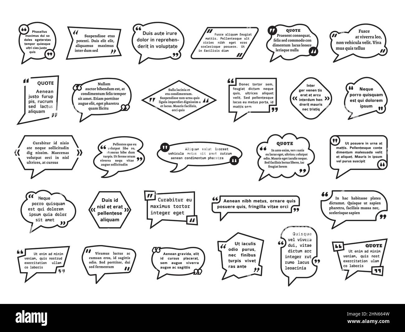 Quotation frame. Blog text quotes, brackets box for headline frames ...