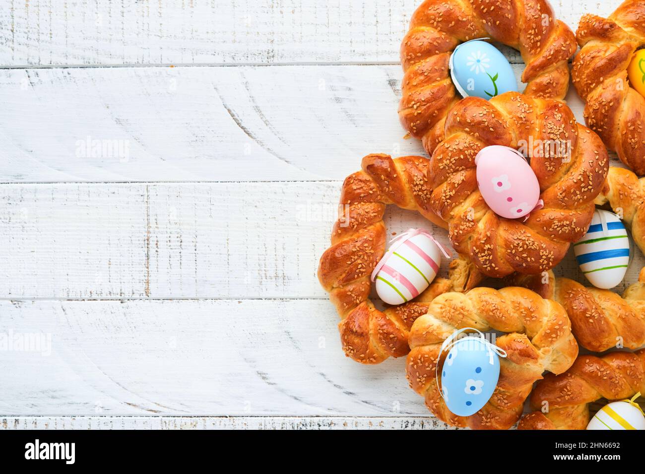 Spanish Easter cake. Traditional mona de pascua typical in Spain with ...