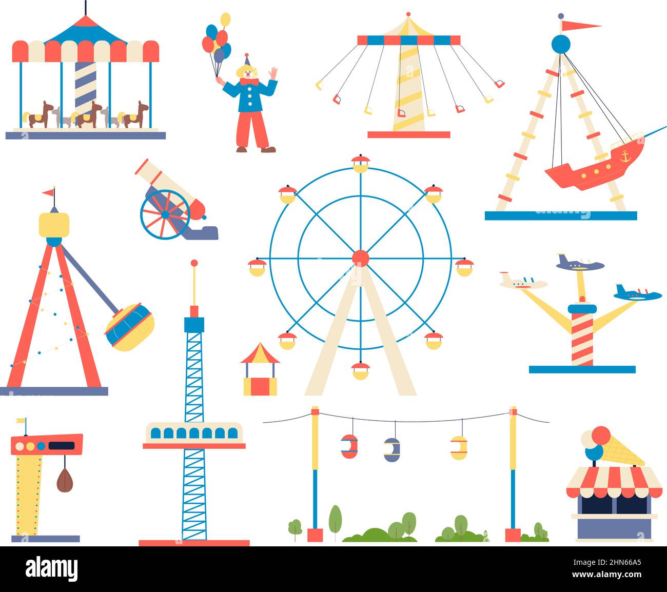 Park attractions. Carnival theme attraction, ride swing. Amusement ... Park attractions. Carnival theme attraction, ride swing. Amusement ...