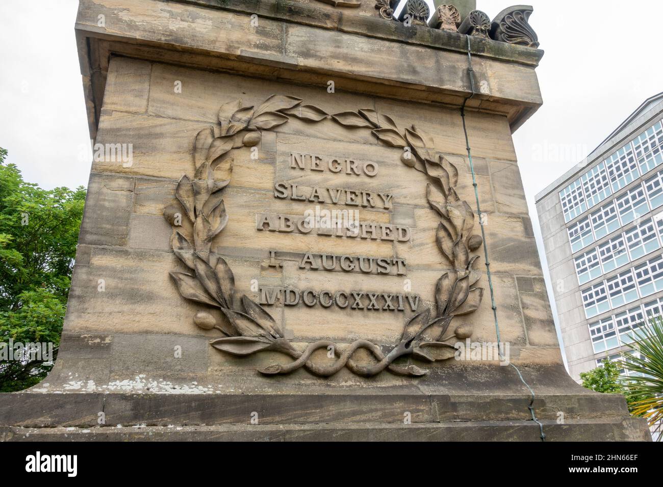 "Negro Slavery Abolished" detail on the Wilberforce Monument to William ...