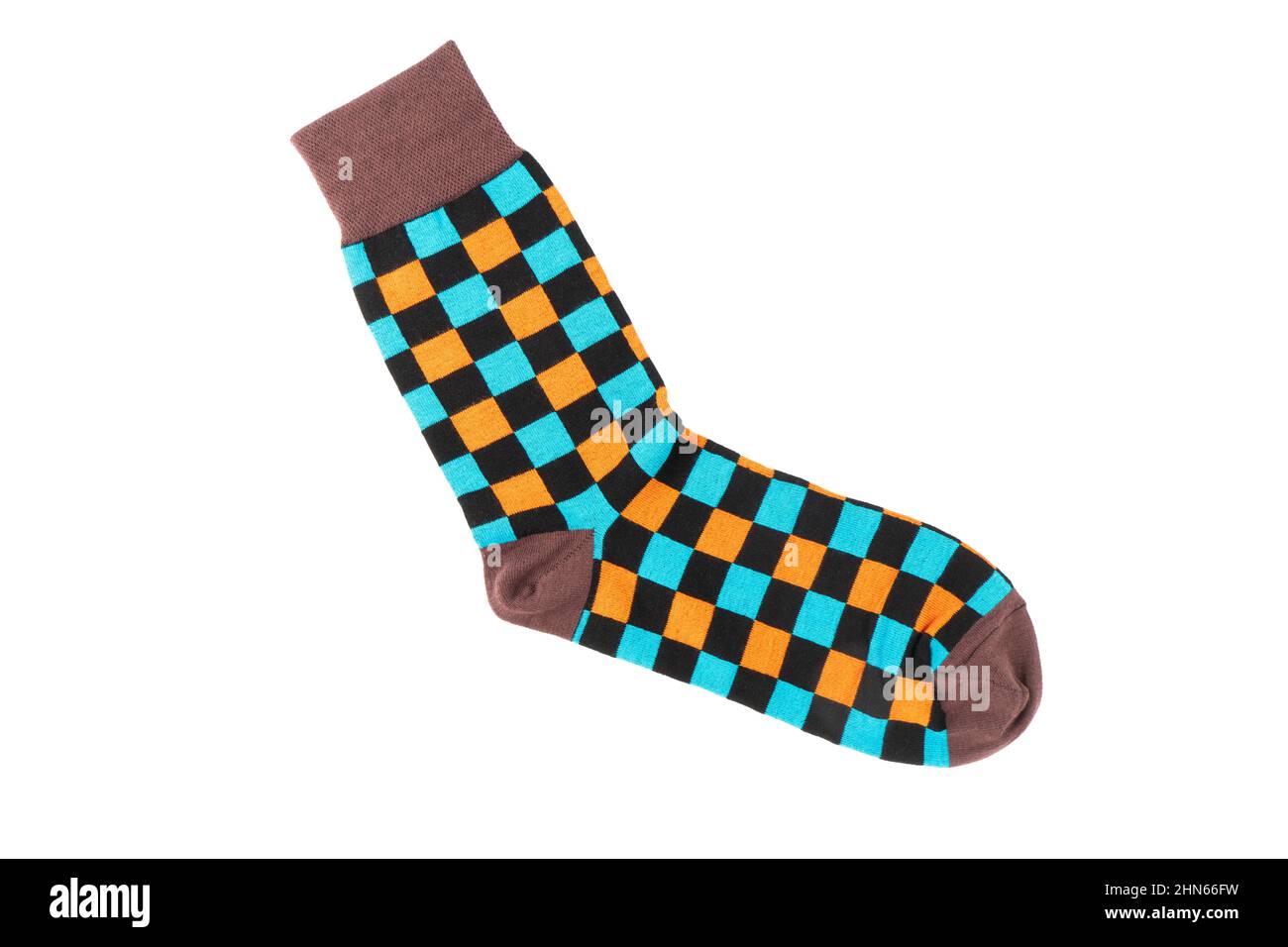 One sock with different lines isolated on white background. Colorful ...