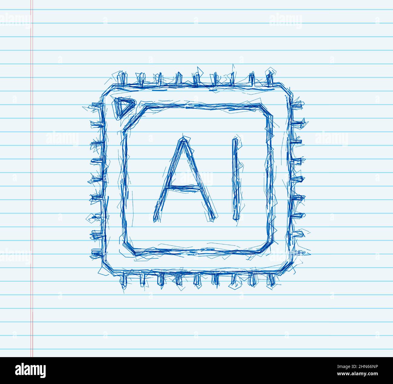 Artificial Intelligence landing page. Ai icon. Vector illustration ...