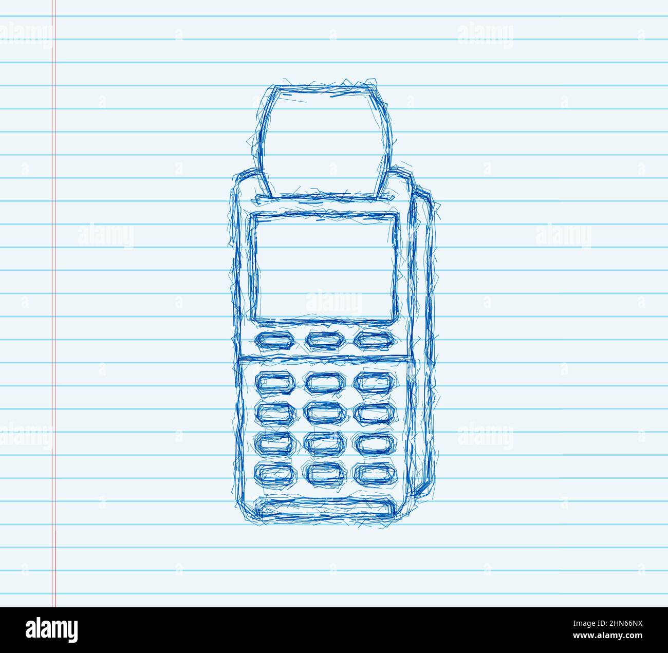 POS Payment terminal. Approved payment. sketch style. Vector ...