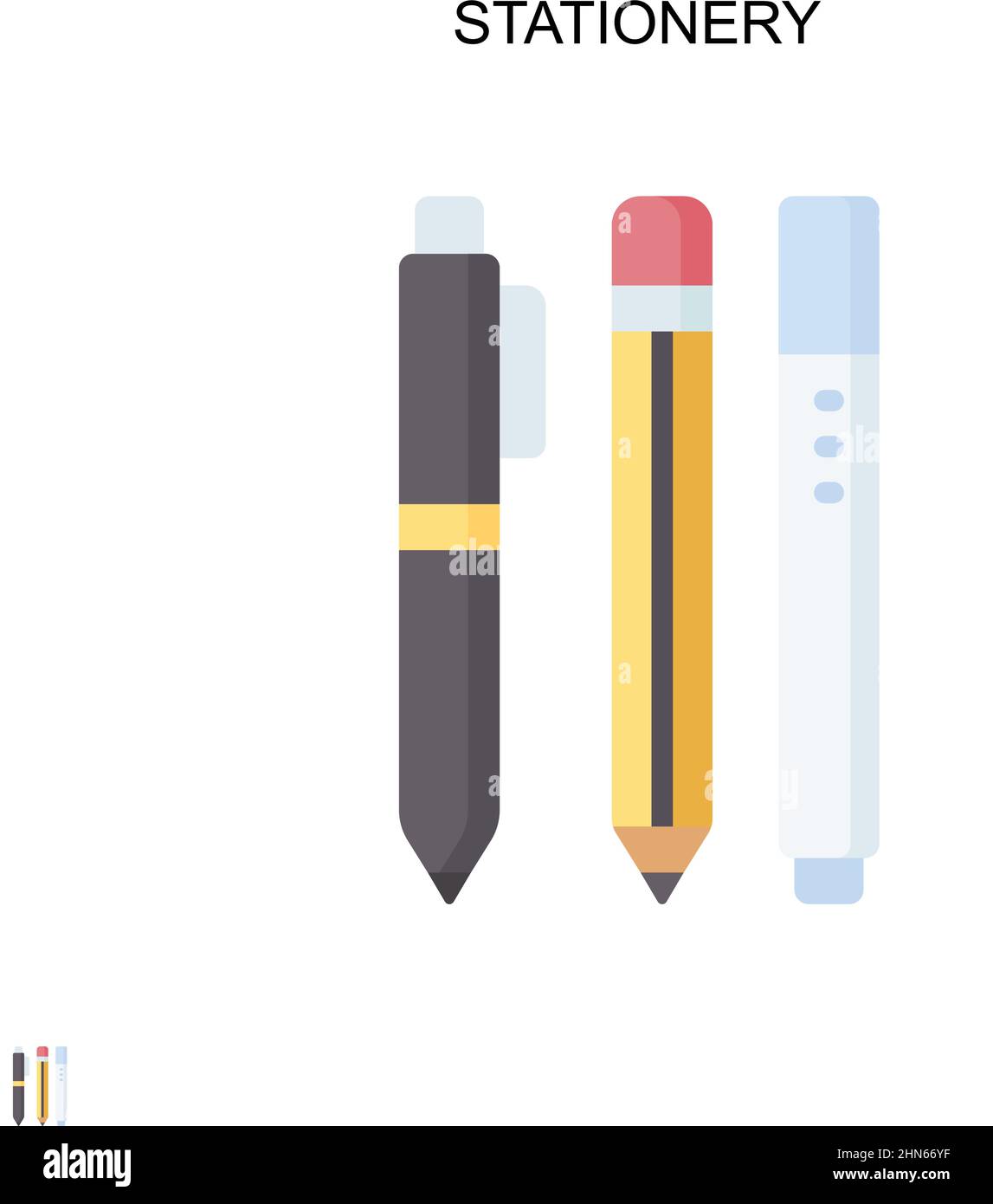 Stationery Simple vector icon. Illustration symbol design template for ...