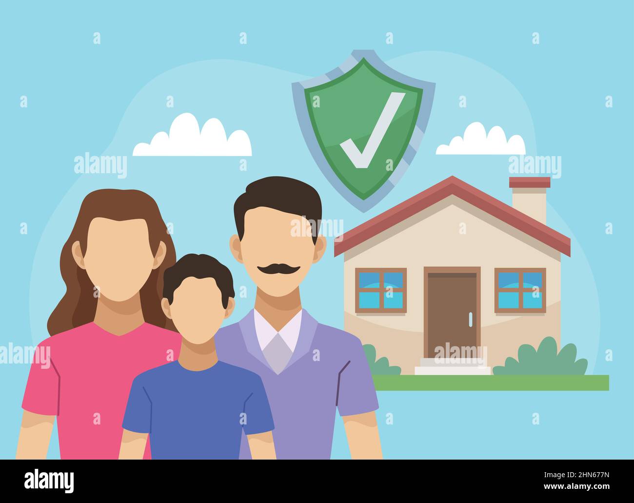 family and insurance shield Stock Vector Image & Art - Alamy