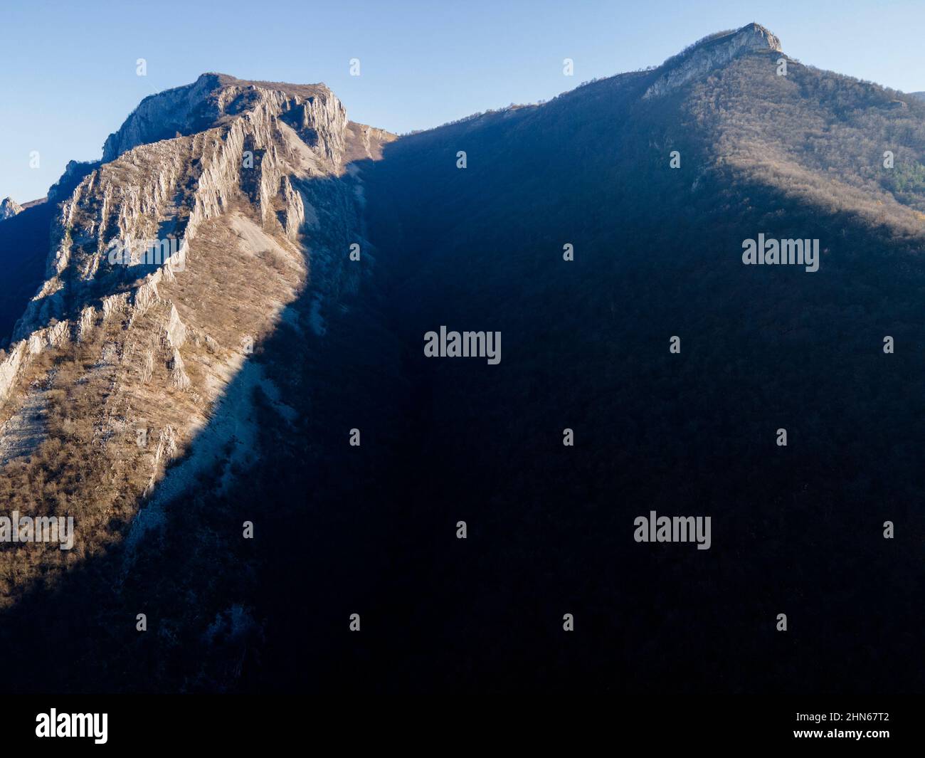 Amazing Aerial Autumn Landscape of Balkan Mountains and Vratsata pass ...