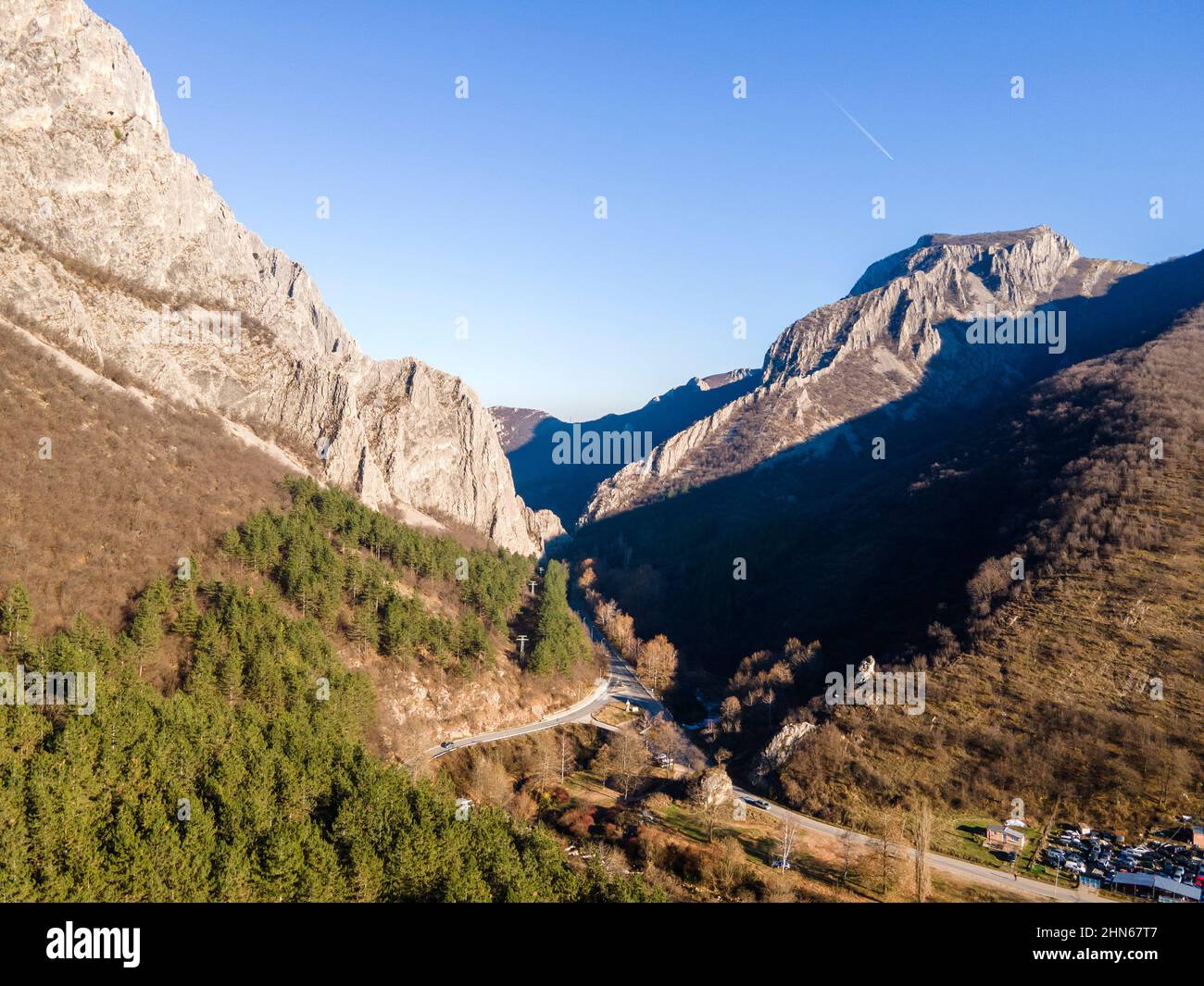 Amazing Aerial Autumn Landscape of Balkan Mountains and Vratsata pass ...