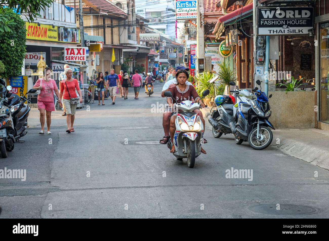 Urban scene from vintage Hua Hin. This is an old fishing village that ...