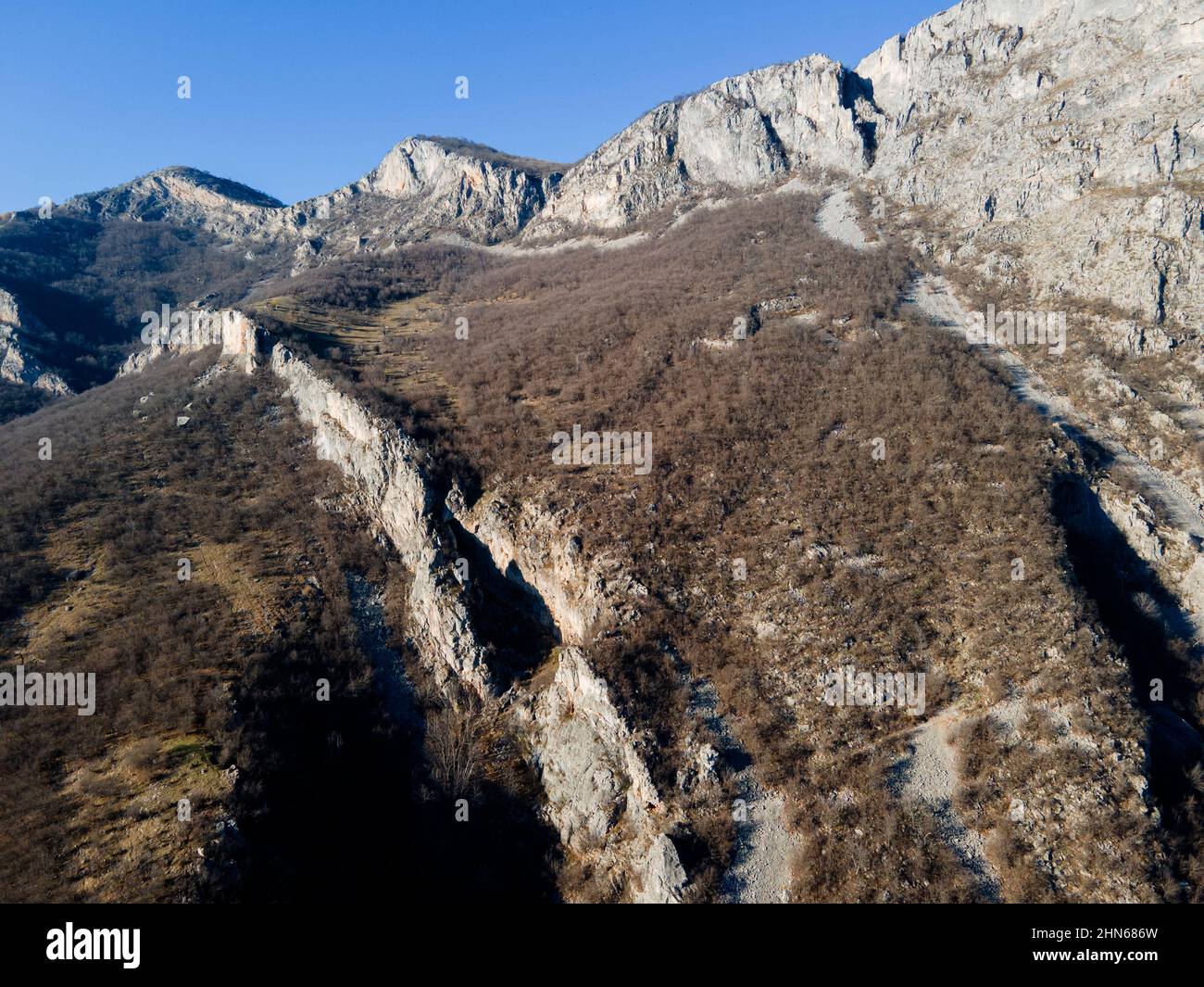 Amazing Aerial Autumn Landscape of Balkan Mountains and Vratsata pass ...