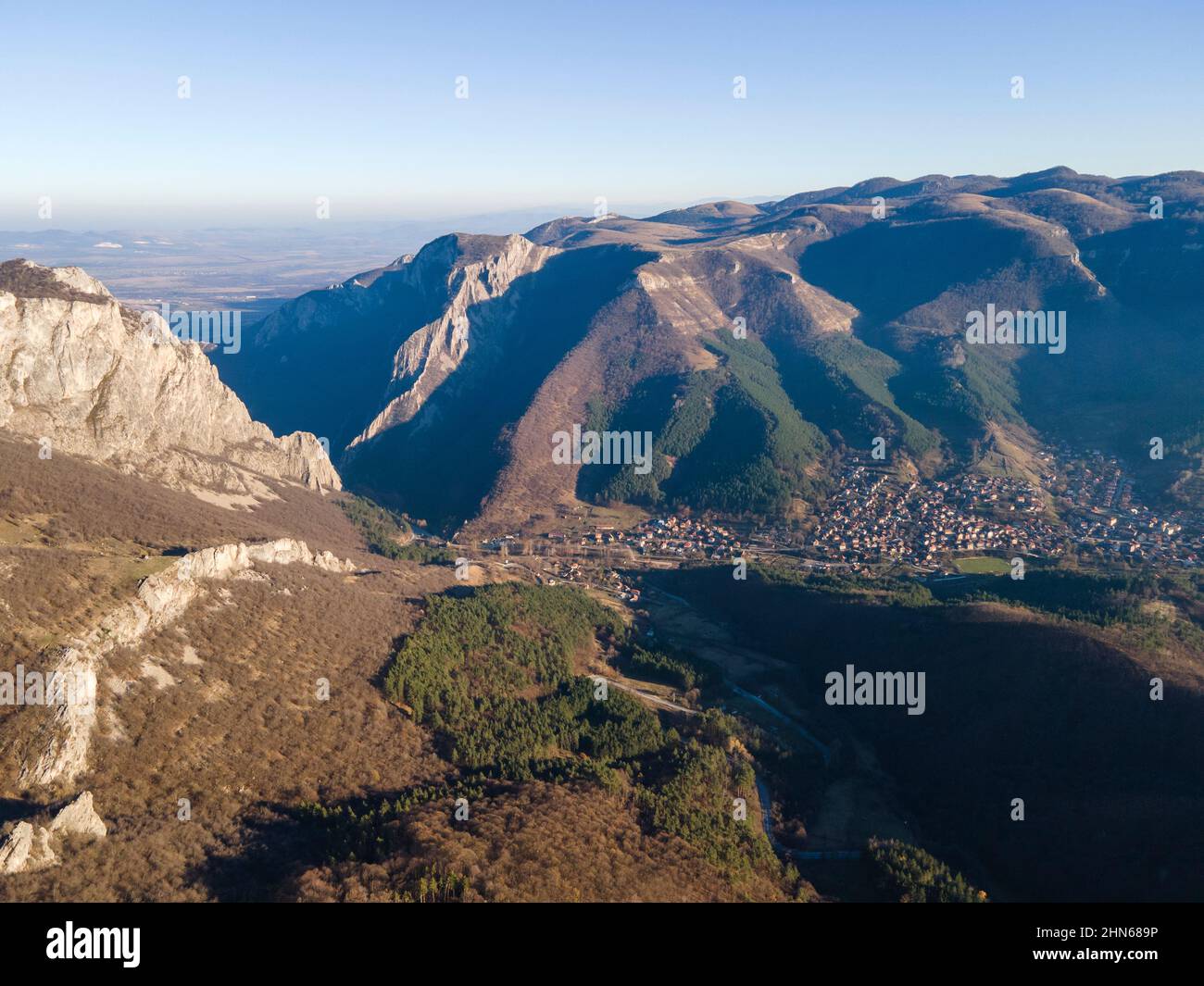 Amazing Aerial Autumn Landscape of Balkan Mountains and Vratsata pass ...