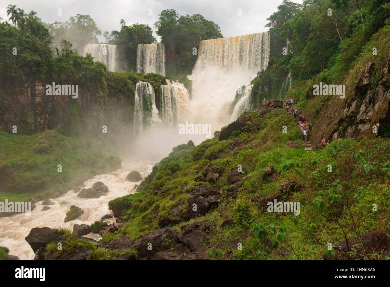 Iguazu Falls on the border of Brazil and Argentina. One of the world's ...