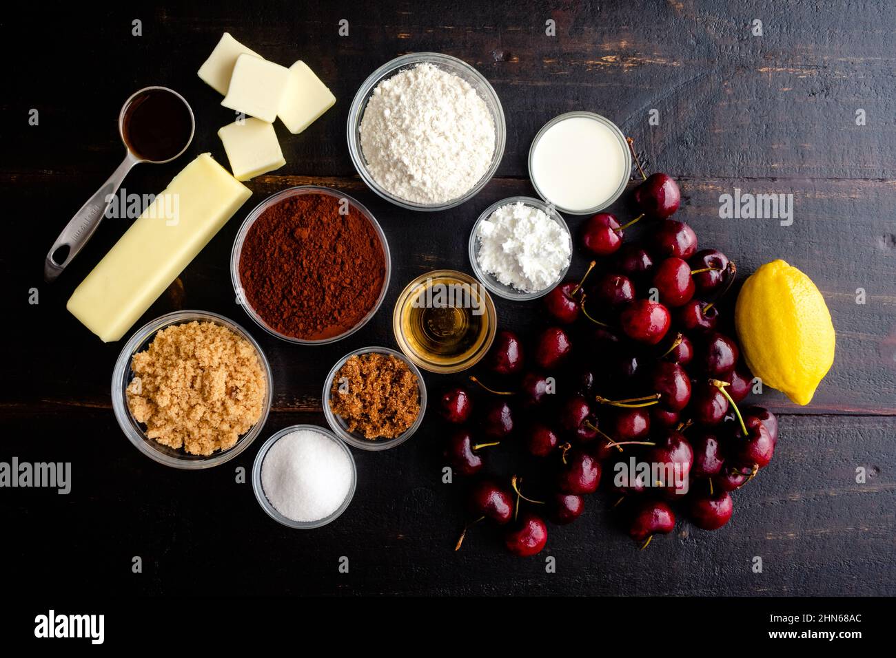 Ingredients for Bourbon Cherry Chocolate Galette: Fresh cherries, cocoa ...