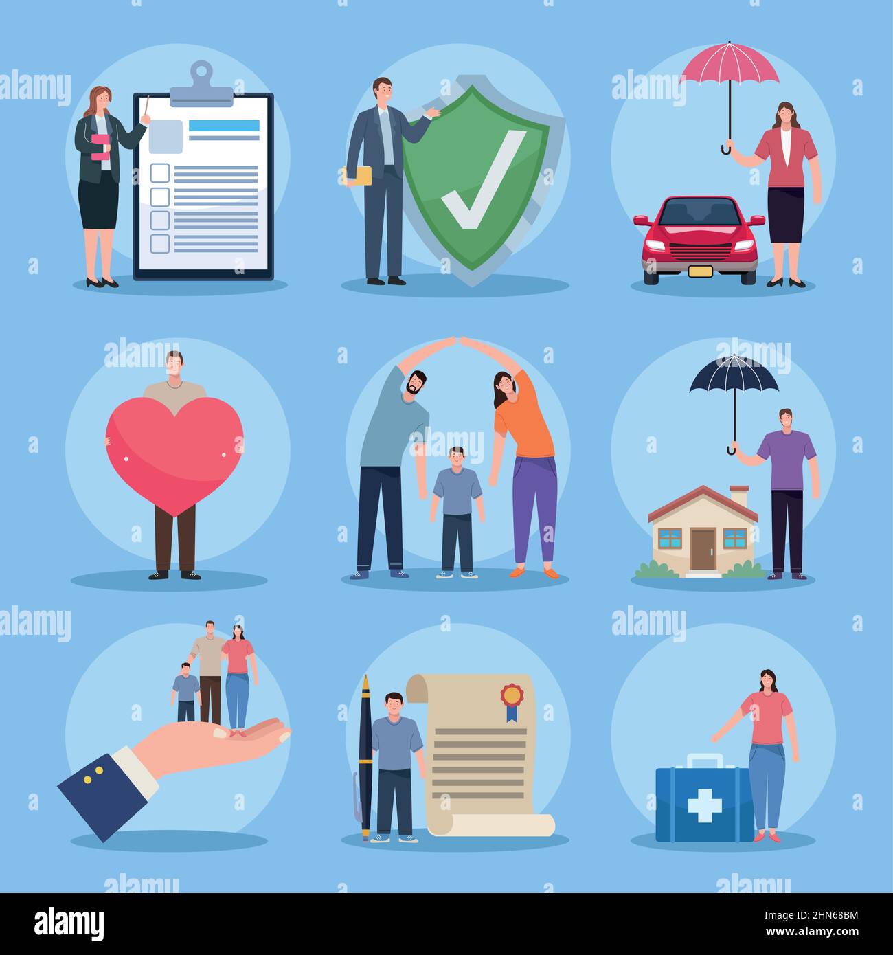 nine insurance service items Stock Vector Image & Art - Alamy