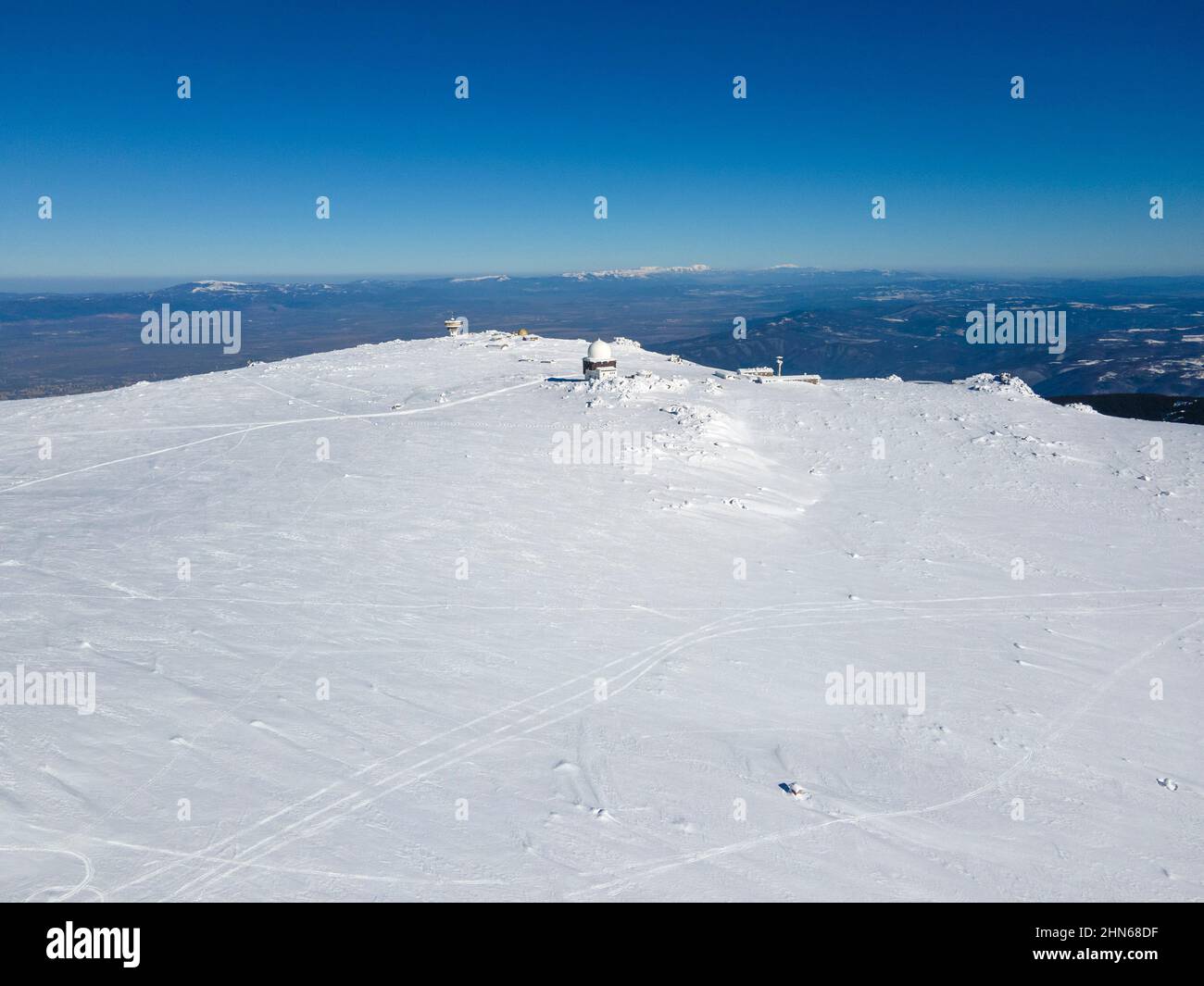 Aerial Winter view of Vitosha Mountain near Cherni Vrah peak, Sofia ...